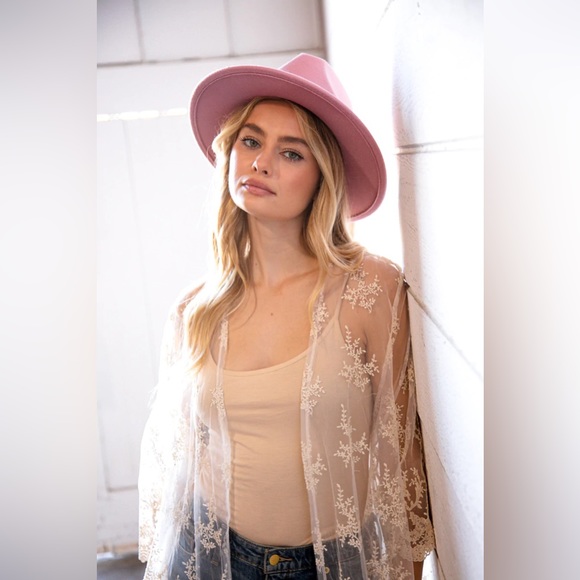 Anark Street | Accessories | Weekend Vibes Blush Ribbon Fedora Hat ...